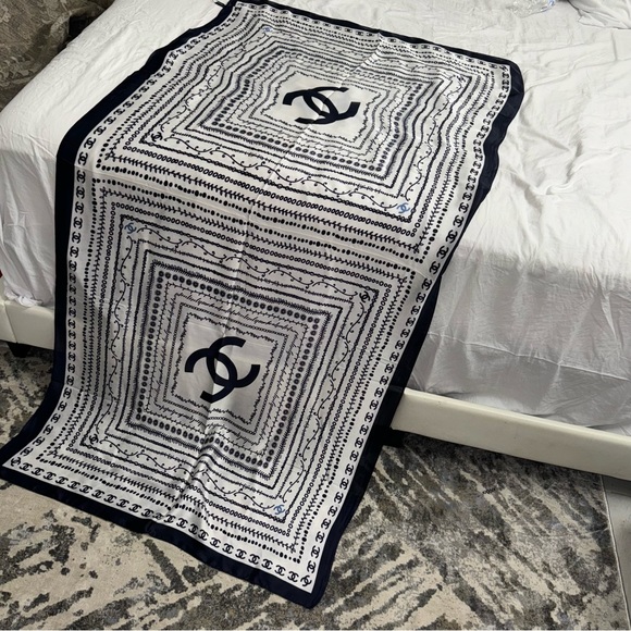CHANEL | Accessories | Chanel Silk Scarf Shawl | Poshmark